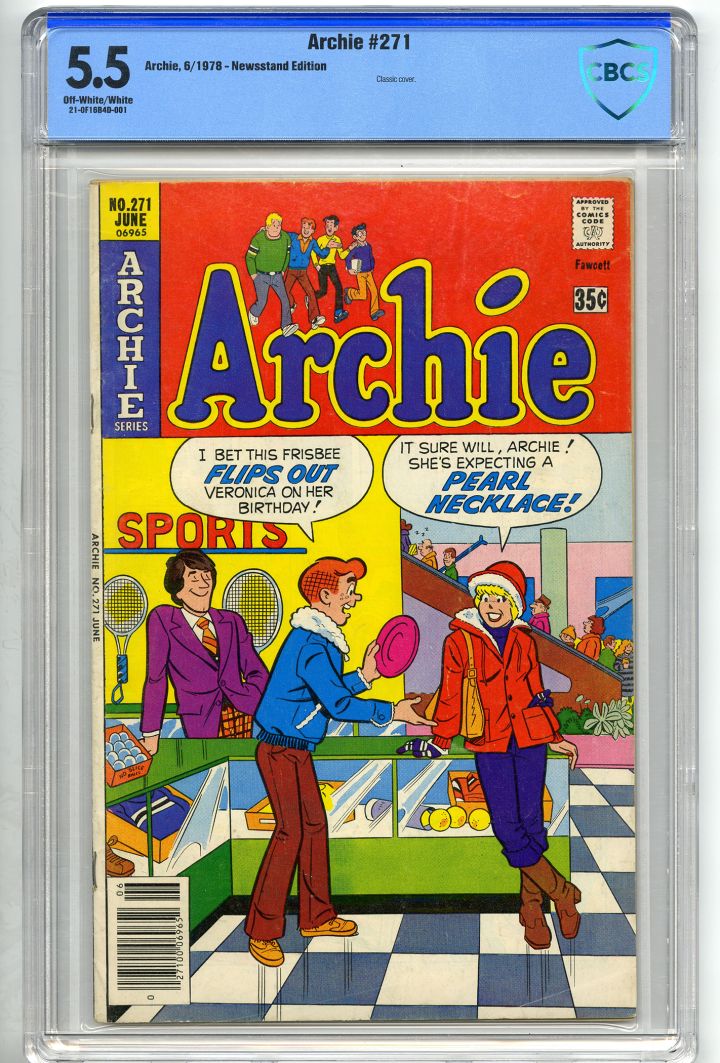 Archie #217 5.5 FN- CBCS - Infamous "Pearl Necklace" Innuendo Cover ...